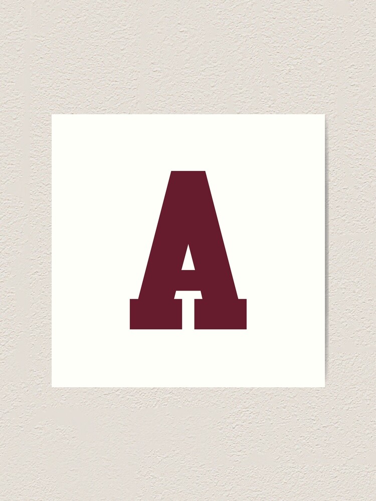 "Alphabet, Maroon A, Sports letter A" Art Print for Sale by ...