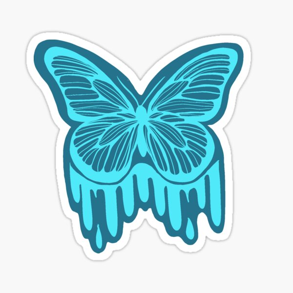 "Blue Dripping Butterfly" Sticker by juliaholland | Redbubble