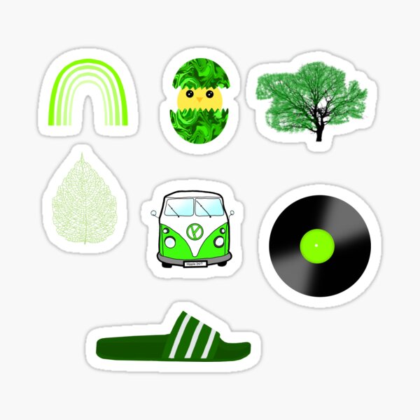 "Green Sticker Pack" Sticker by elle-dee-art | Redbubble