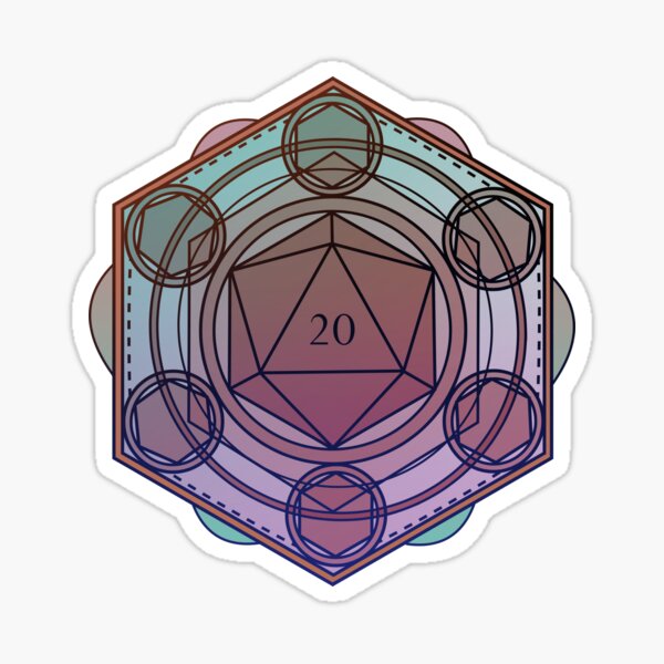 "d20 design for your dnd days! " Sticker for Sale by mugcoa | Redbubble