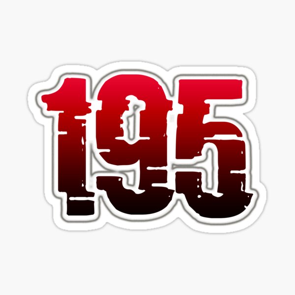 "Creepy Red Number 195" Sticker for Sale by creepy-red | Redbubble