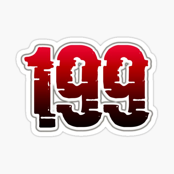 "Creepy Red Number 199" Sticker for Sale by creepy-red | Redbubble