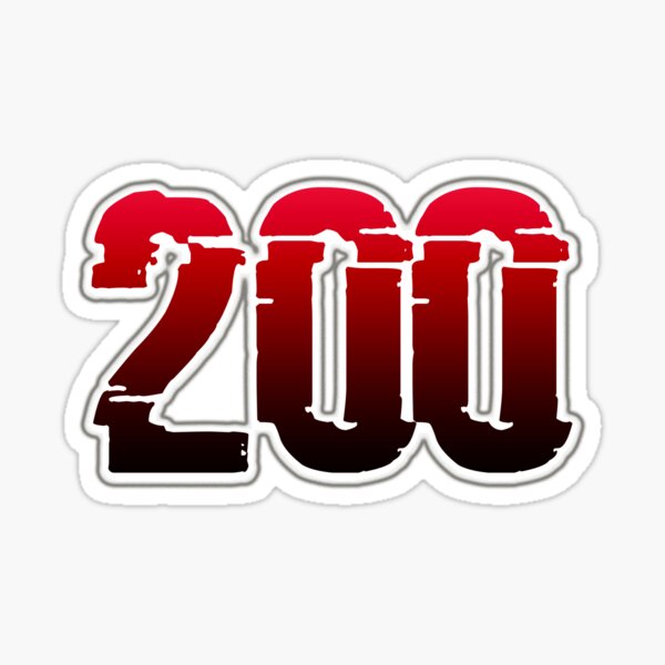 "Creepy Red Number 200" Sticker for Sale by creepy-red | Redbubble