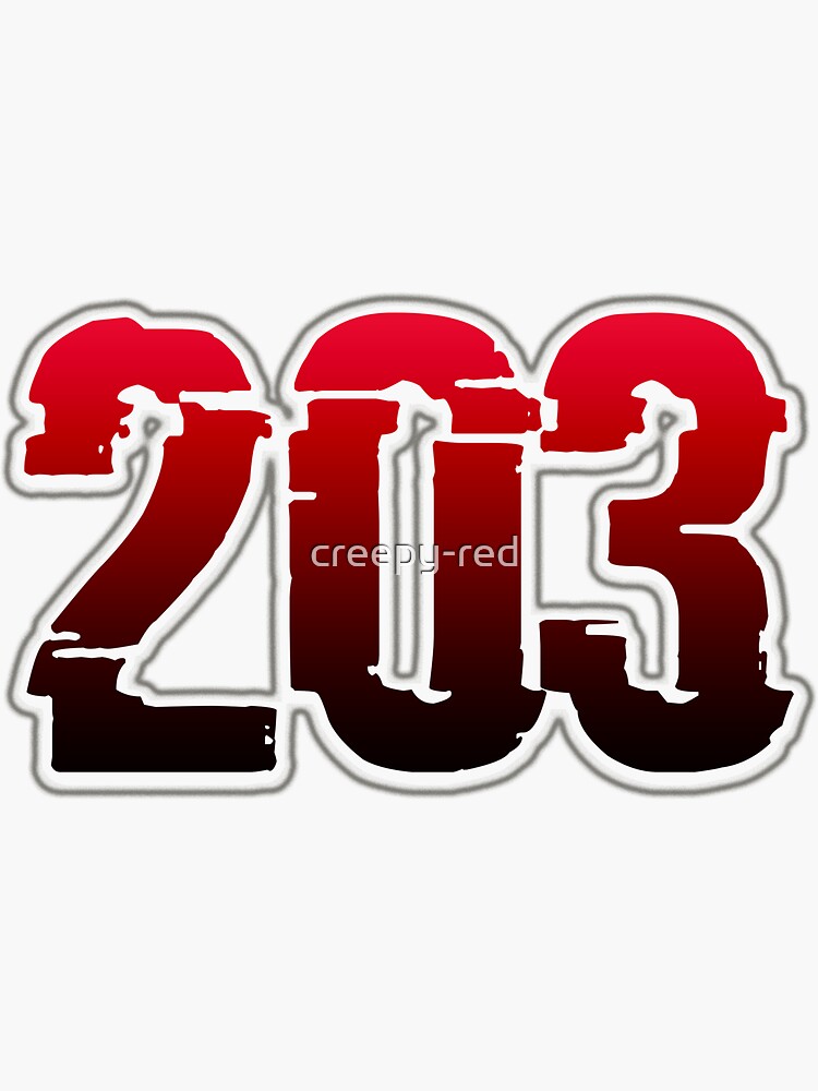 "Creepy Red Number 203" Sticker for Sale by creepy-red | Redbubble
