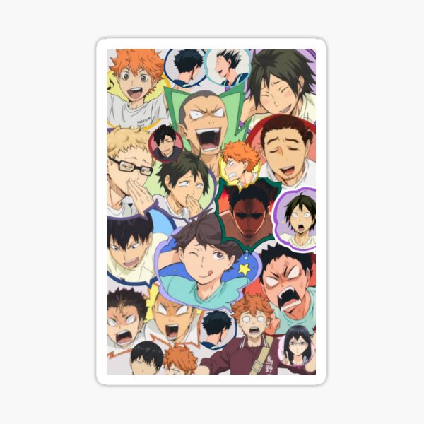 "Haikyuu Bubble Break Collage " Sticker for Sale by lunnaama | Redbubble