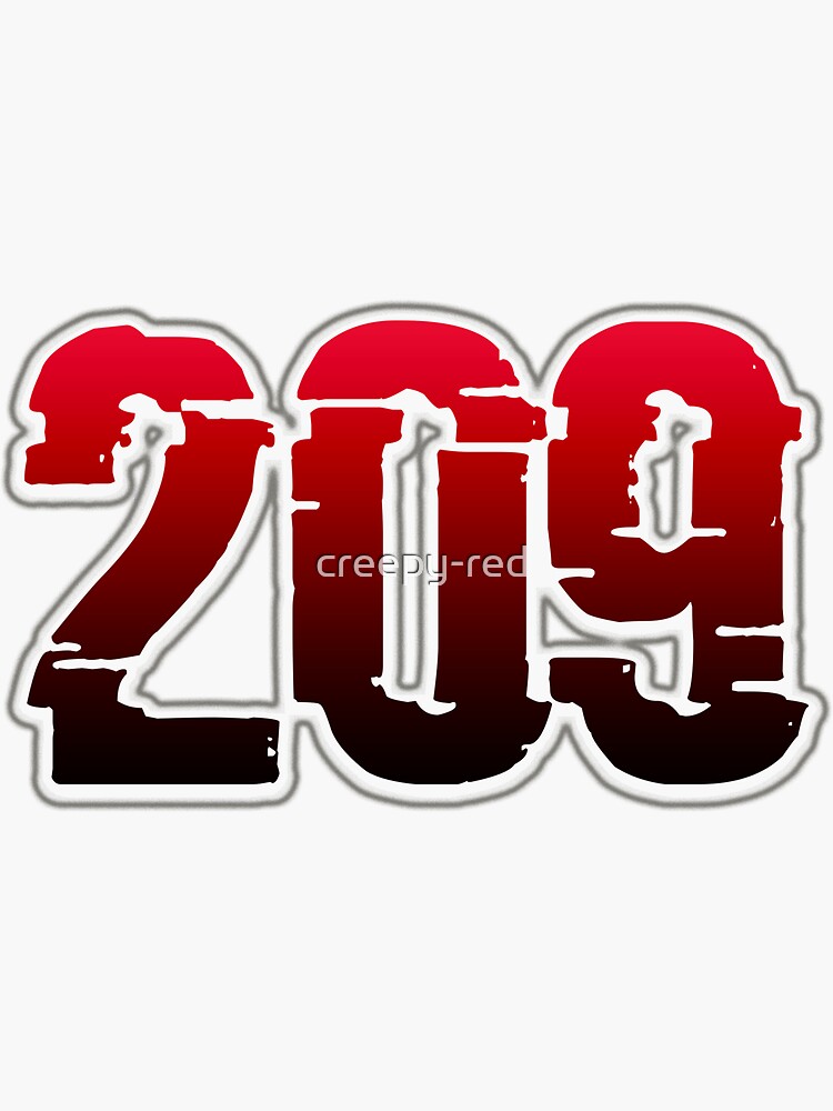 "Creepy Red Number 209" Sticker by creepy-red | Redbubble