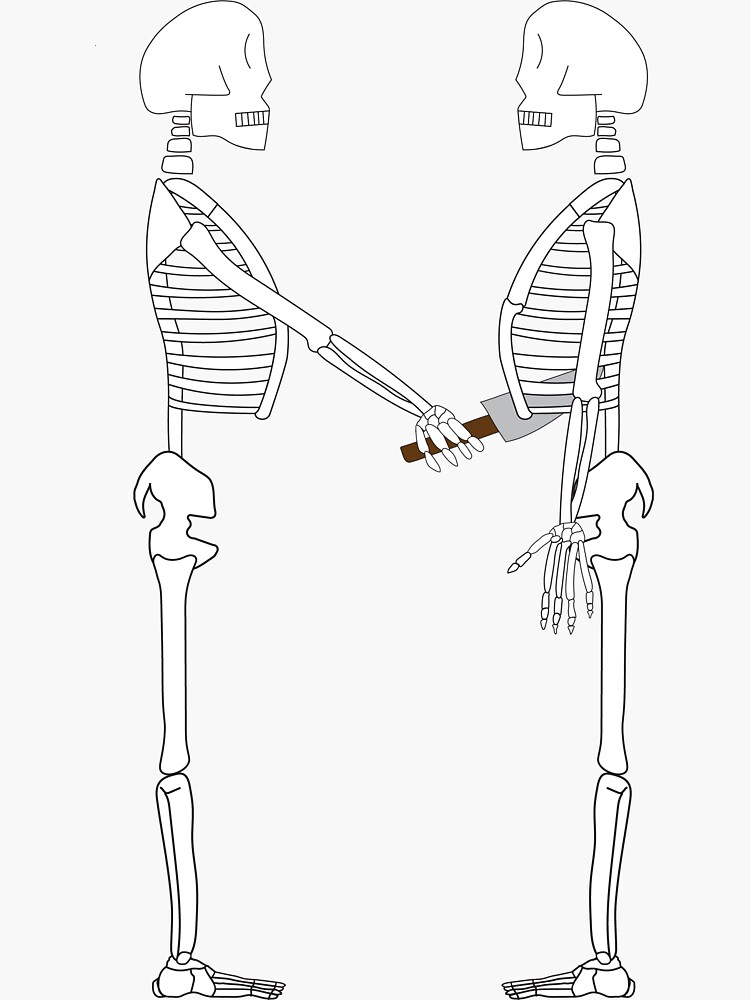 "Skeleton Stabbing" Sticker for Sale by NetaValley | Redbubble
