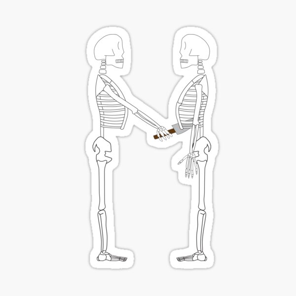 "Skeleton Stabbing" Sticker for Sale by NetaValley | Redbubble