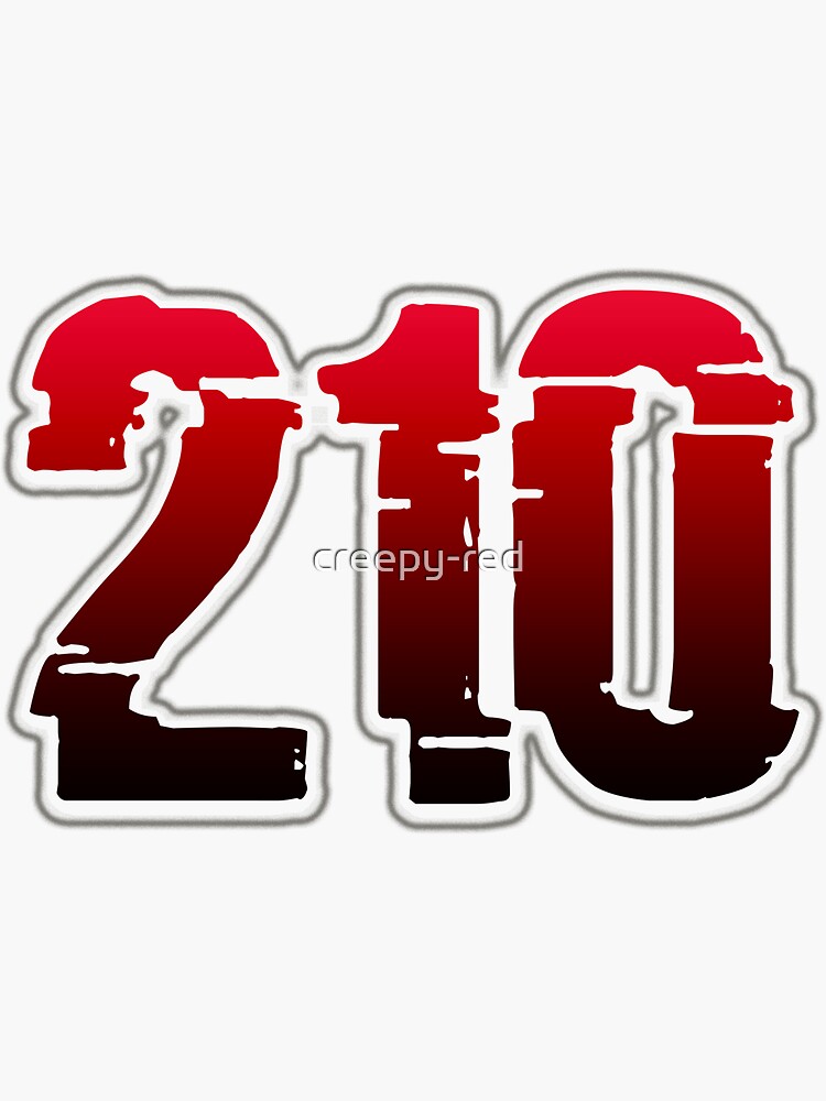 "Creepy Red Number 210" Sticker for Sale by creepy-red | Redbubble