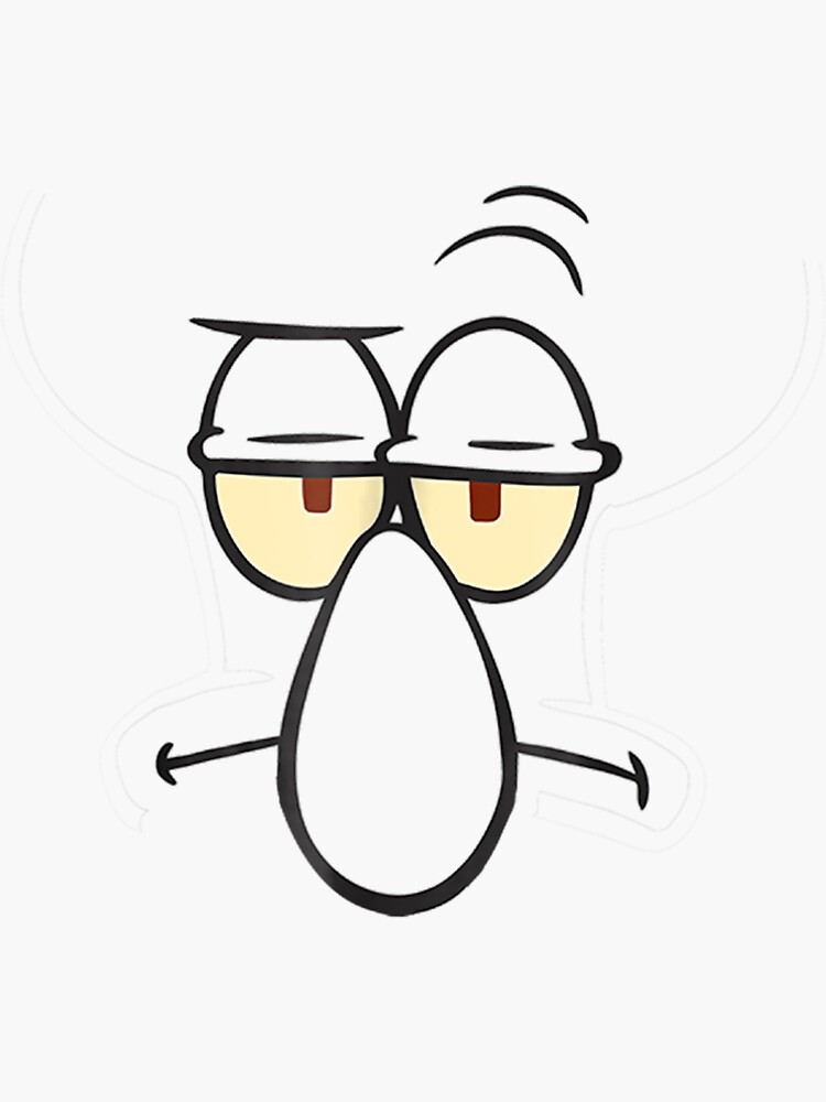 "SquarePants.SponngeBobzz Squidward Face Graphic" Sticker for Sale by ...