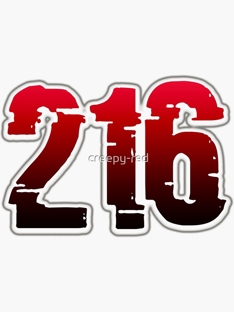 "Creepy Red Number 216" Sticker for Sale by creepy-red | Redbubble