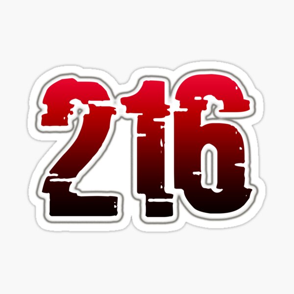 "Creepy Red Number 216" Sticker for Sale by creepy-red | Redbubble