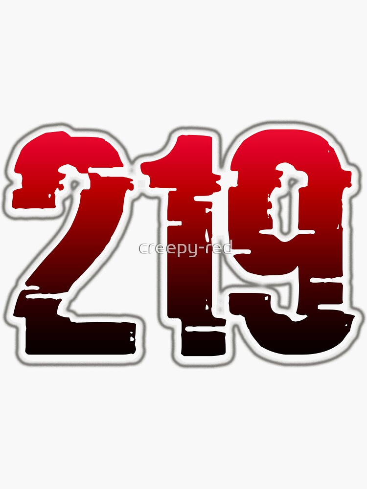 "Creepy Red Number 219" Sticker for Sale by creepy-red | Redbubble