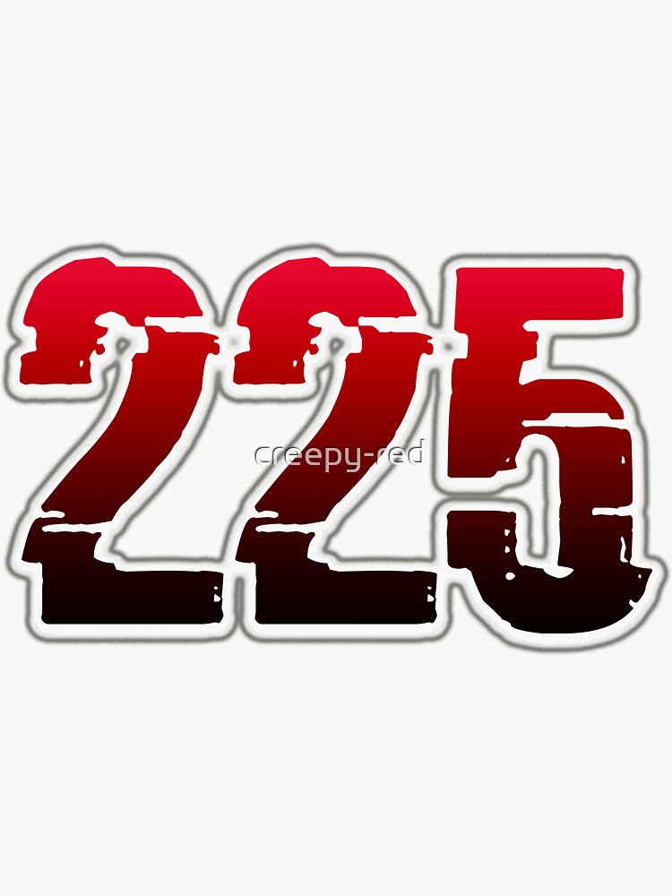 "Creepy Red Number 225" Sticker for Sale by creepy-red | Redbubble