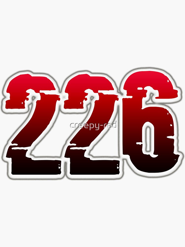 "Creepy Red Number 226" Sticker for Sale by creepy-red | Redbubble