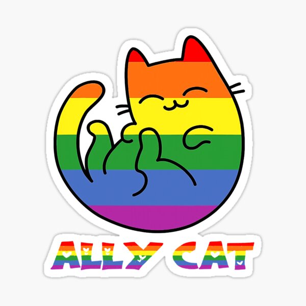 "Lgbt Ally Cat Pride Month Cat Lovers" Sticker for Sale by ...