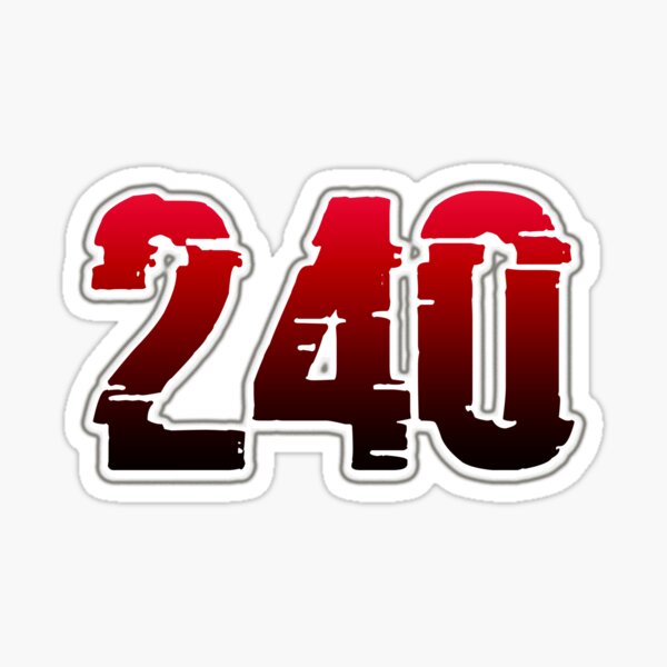 "Creepy Red Number 240" Sticker for Sale by creepy-red | Redbubble