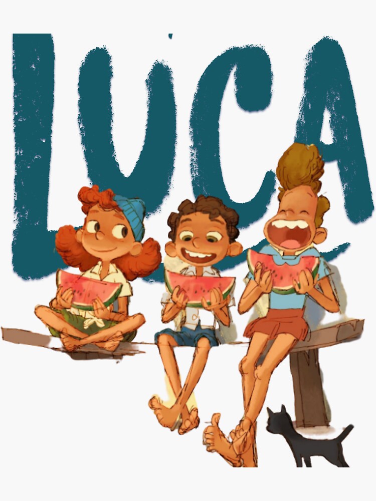 "Luca watermelon" Sticker for Sale by Curlyredflowers | Redbubble