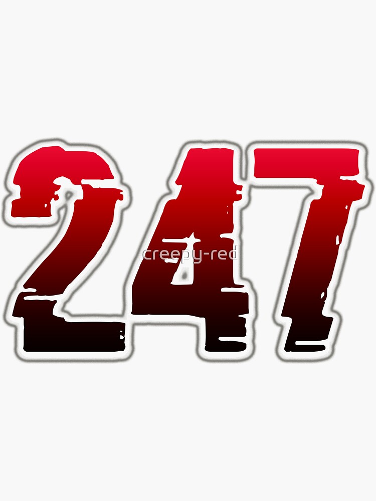 "Creepy Red Number 247" Sticker for Sale by creepy-red | Redbubble