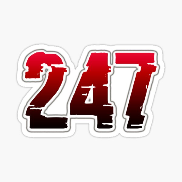"Creepy Red Number 247" Sticker for Sale by creepy-red | Redbubble