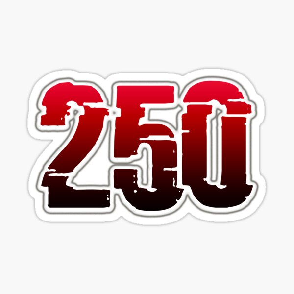 "Creepy Red Number 250" Sticker for Sale by creepy-red | Redbubble