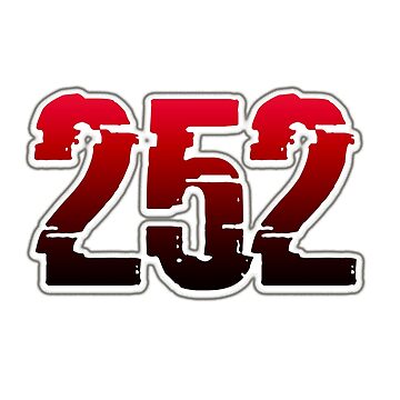 "Creepy Red Number 252" Sticker for Sale by creepy-red | Redbubble