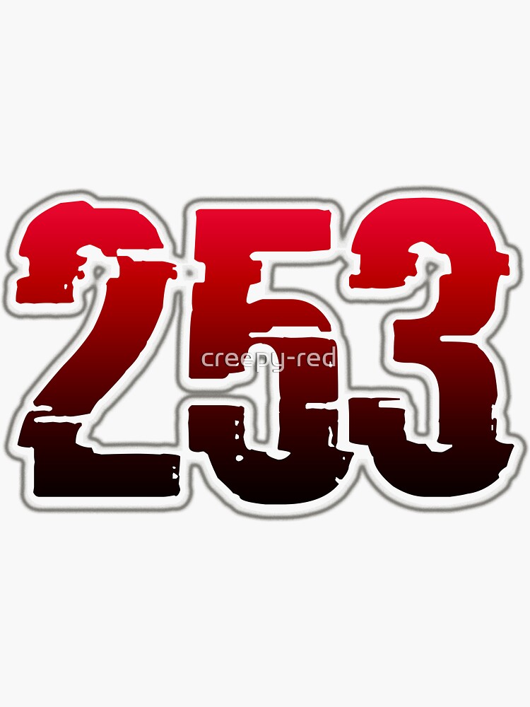 "Creepy Red Number 253" Sticker for Sale by creepy-red | Redbubble