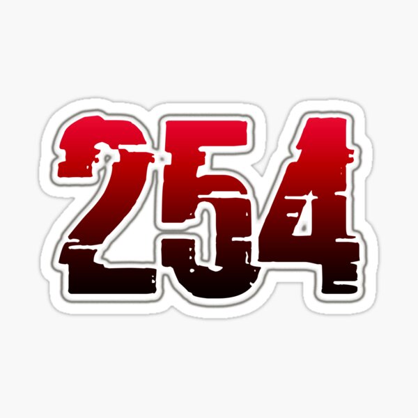 Pegatina «Número rojo espeluznante 254» de creepy-red | Redbubble