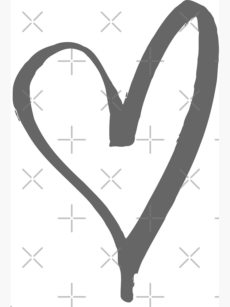 Lámina fotográfica «Gran corazón de trazo de pincel dibujado a mano, el ...