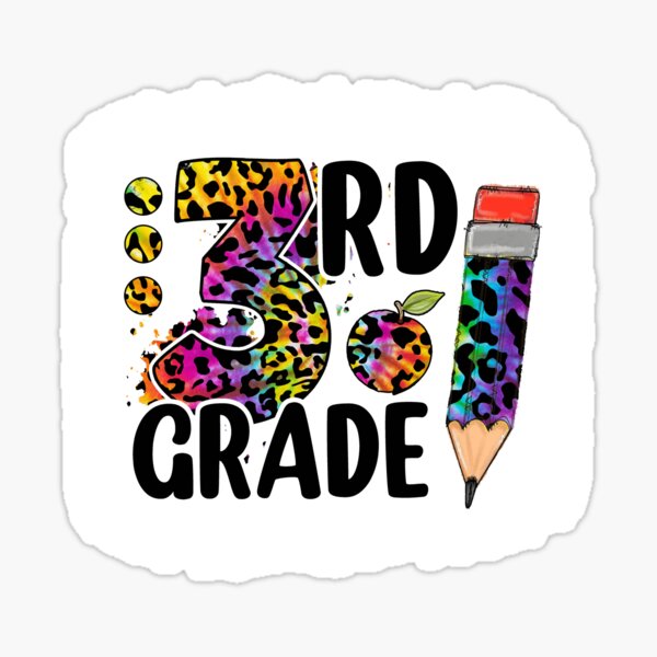 "Third 3rd Grade Tie Dye Back To School Funny Teacher Kid Boy" Sticker ...