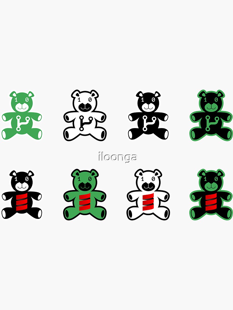 "hacker bear iloonga" Sticker by iloonga | Redbubble