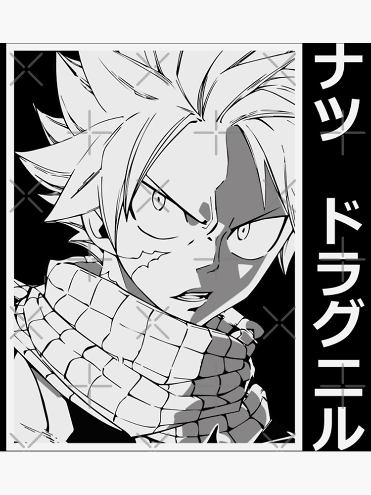 "Fairy anime Natsu Dragneel black and white cover" Poster by MettsWendy ...