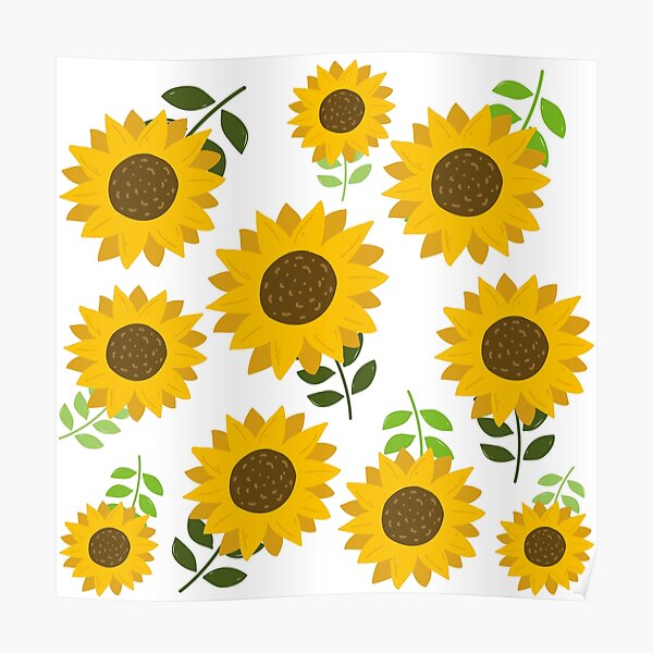 "Floating sunflowers" Poster for Sale by LeafyPixie | Redbubble