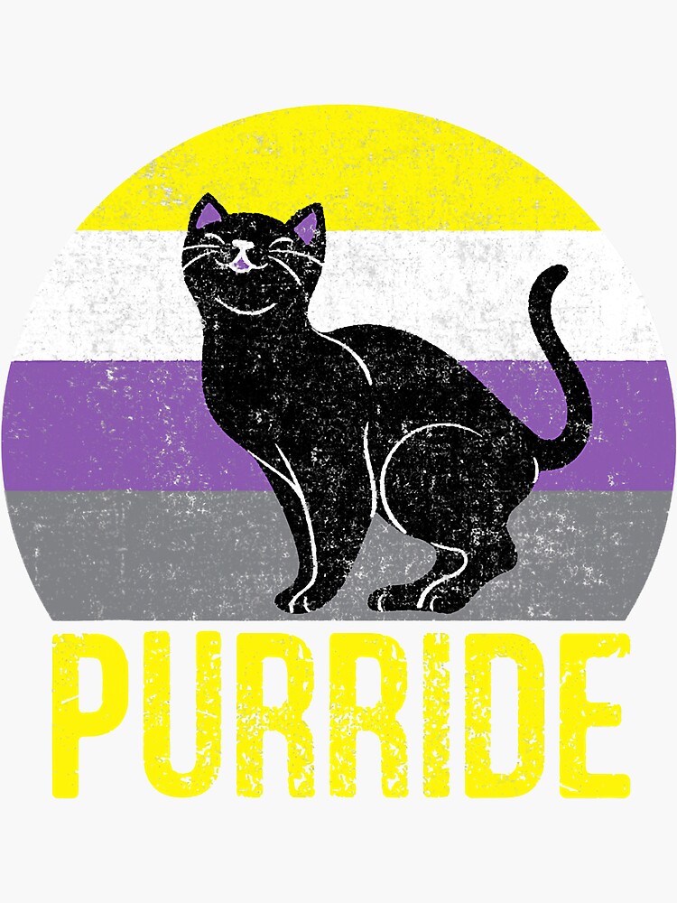 Pegatina «Mes del orgullo Lgbtq de la bandera del gato no binario» de ...