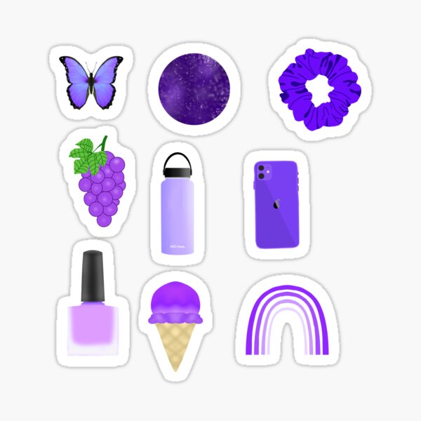 "Purple Sticker Pack" Sticker by elle-dee-art | Redbubble