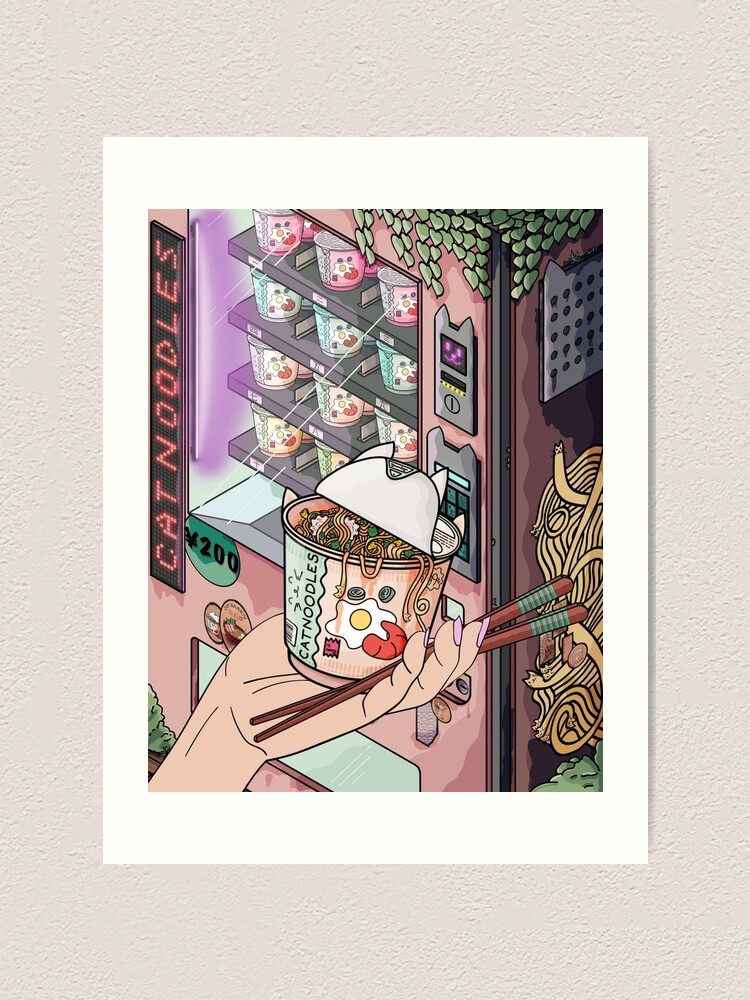 "Holding Noodles - Noodlebox Vending Machine" Art Print by catnoodles ...
