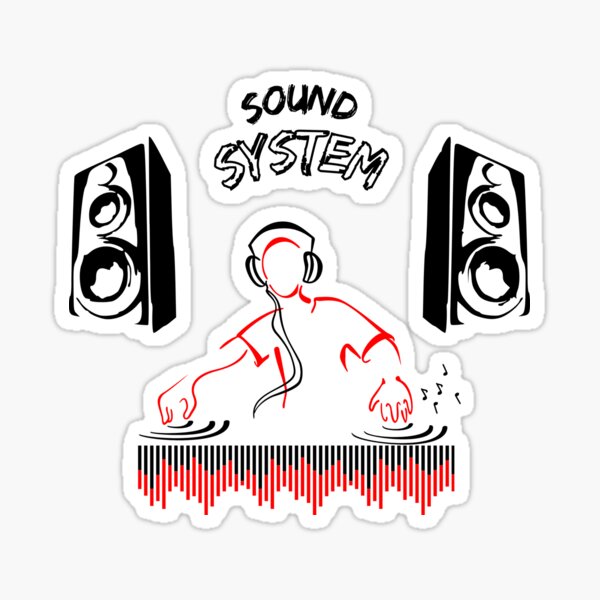 "Dj sound system" Sticker for Sale by catoo666 | Redbubble