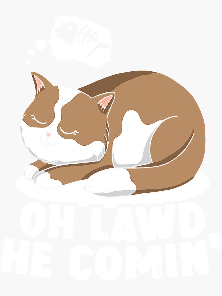 Pegatina «Oh Lawd He Comin 'Chonk Cat Meme Fat» de SkyCloudBlue | Redbubble