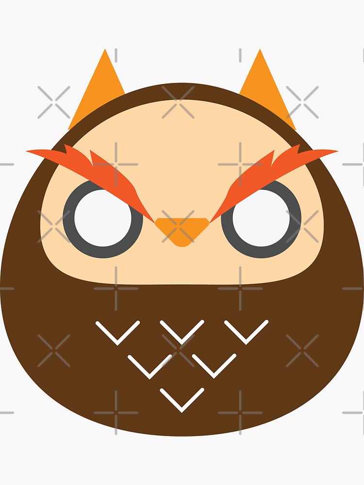 Pegatina «Búho serio 1 de cada 3 Ilustración de búho» de Babadollcraft ...