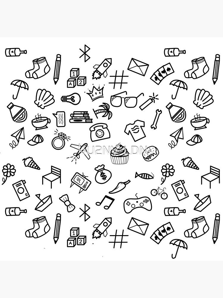 "Random Object Doodle Pattern" Poster for Sale by 4U2NV-LDN | Redbubble