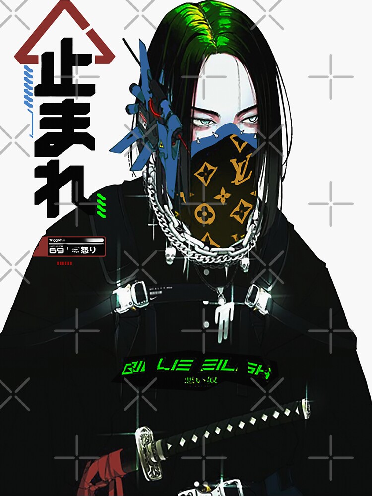 "Samurai Vaporwave Japanese Cyberpunk Colorful Design" Sticker for Sale ...