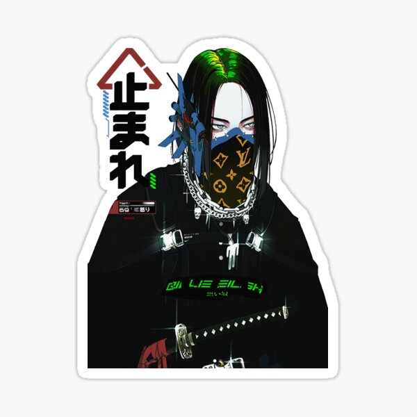 "Samurai Vaporwave Japanese Cyberpunk Colorful Design" Sticker for Sale ...