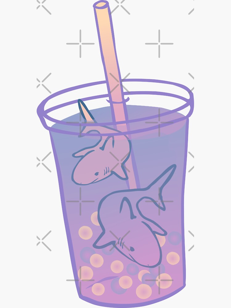 "boba shark bubble tea" Sticker for Sale by MiraNomegusta | Redbubble