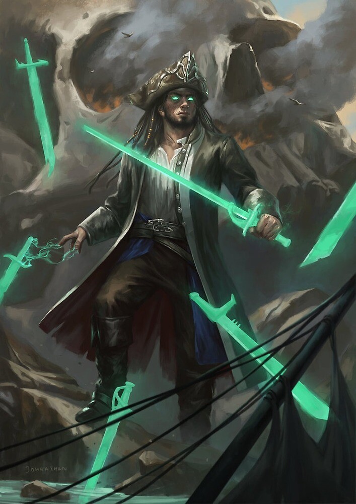 "Epic pirate with magical swords" by aresje | Redbubble