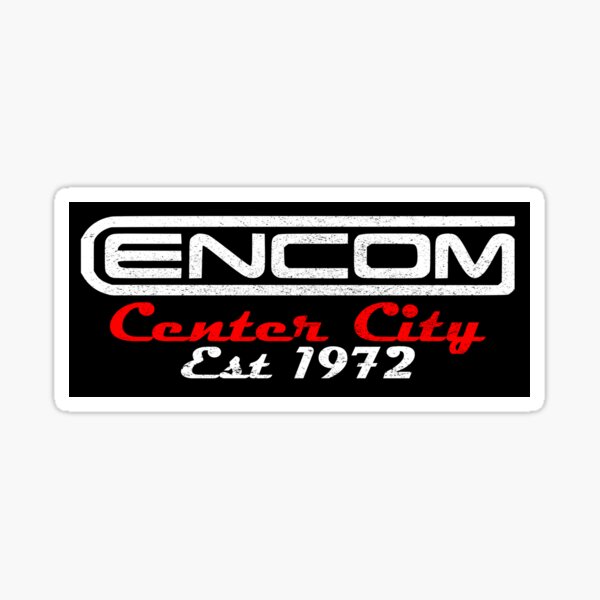 "Retro Encom Corporation Logo - Center City - Established 1972" Sticker ...