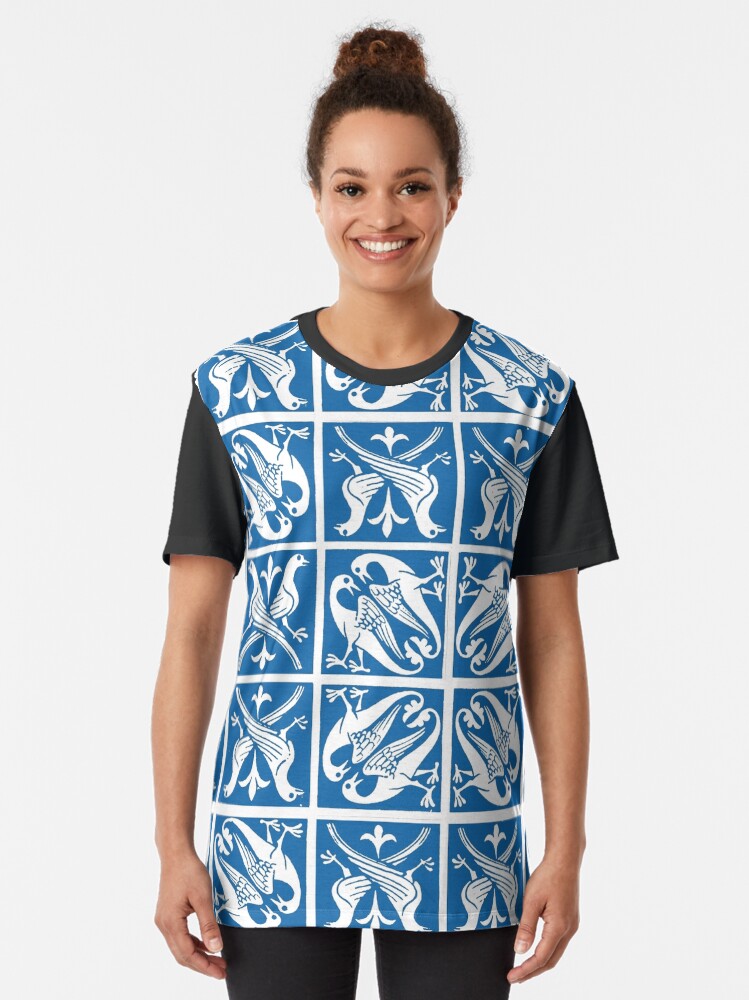 "Delft Blue and White Lovebirds Pattern" T-shirt for Sale by Greenbaby ...