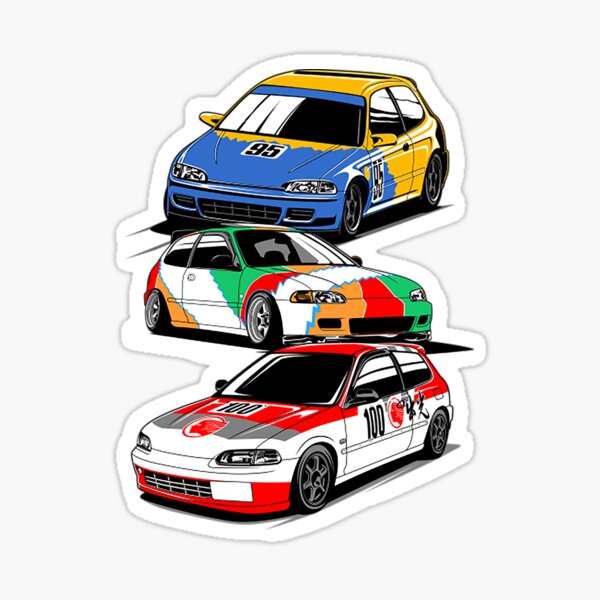 "Honda Eg6 T-ShirtHonda EG6 SiR " Sticker for Sale by HaReves | Redbubble