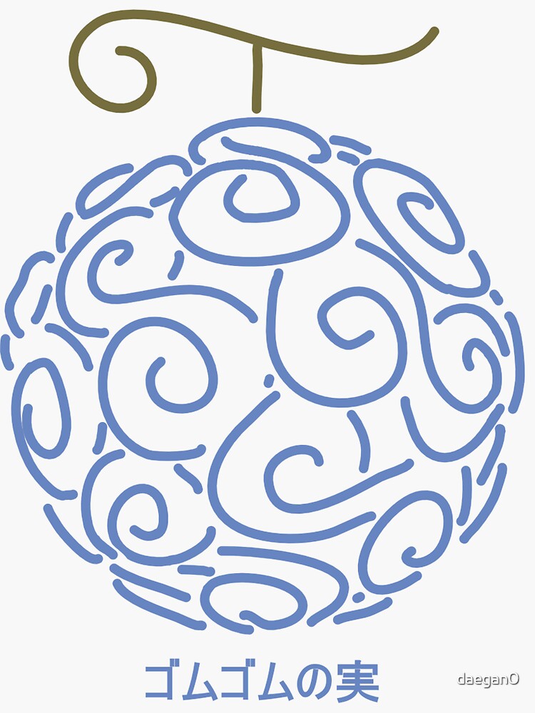 Pegatina «una pieza de gomu gomu no mi, goma de mascar fruta.» de ...