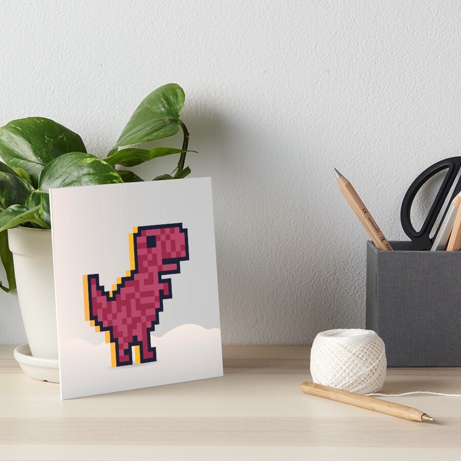 "Chrome Dinosaur "Pixel Art"" Art Board Print by abody-ash | Redbubble