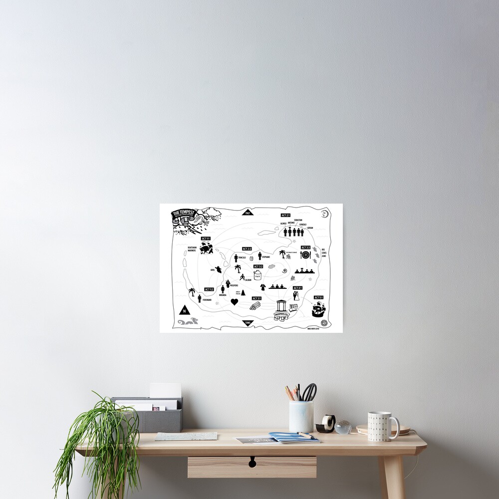 "The Infographic Map of Shakespeare's The Tempest" Poster for Sale by ...